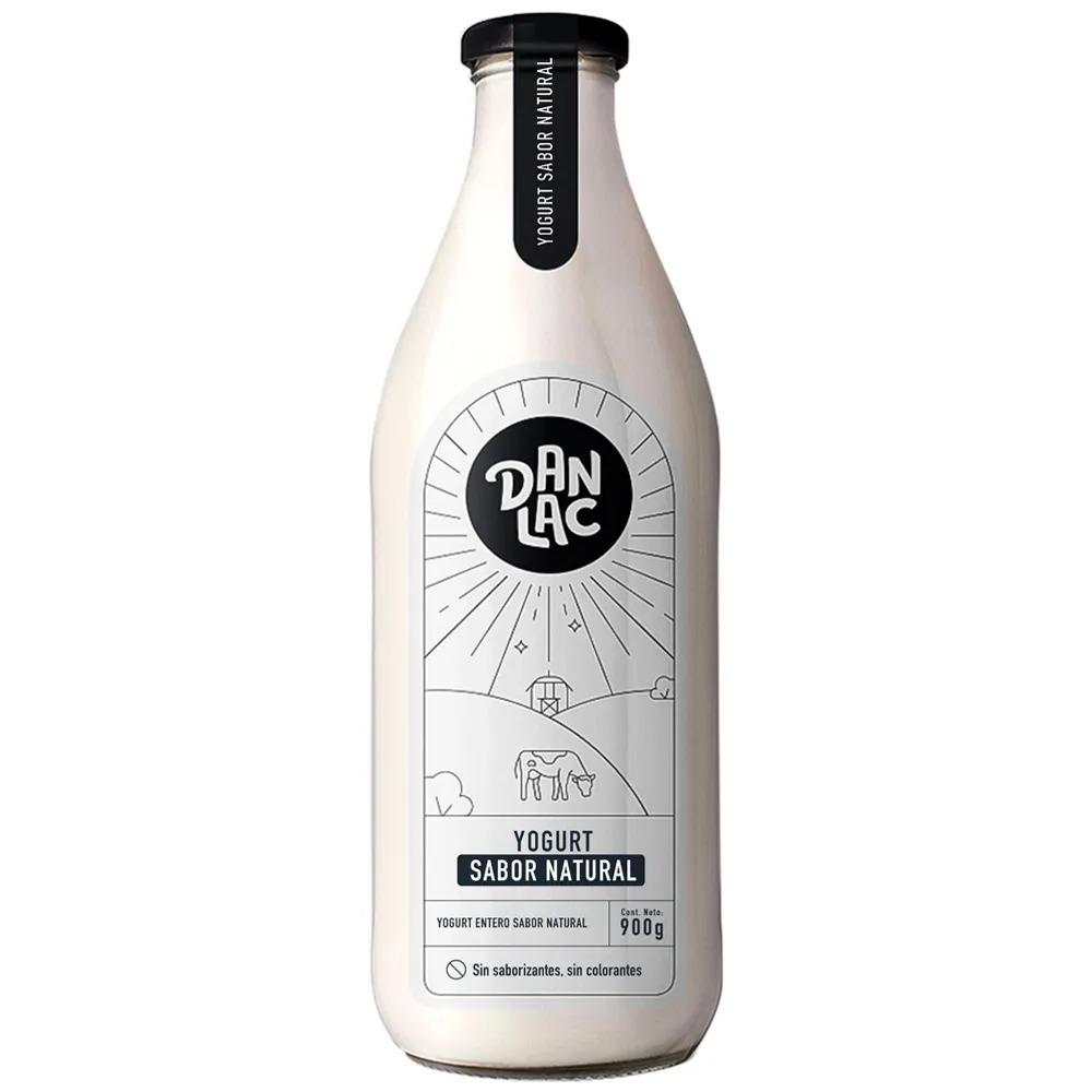 yogurt natural danlac - botella 900g
